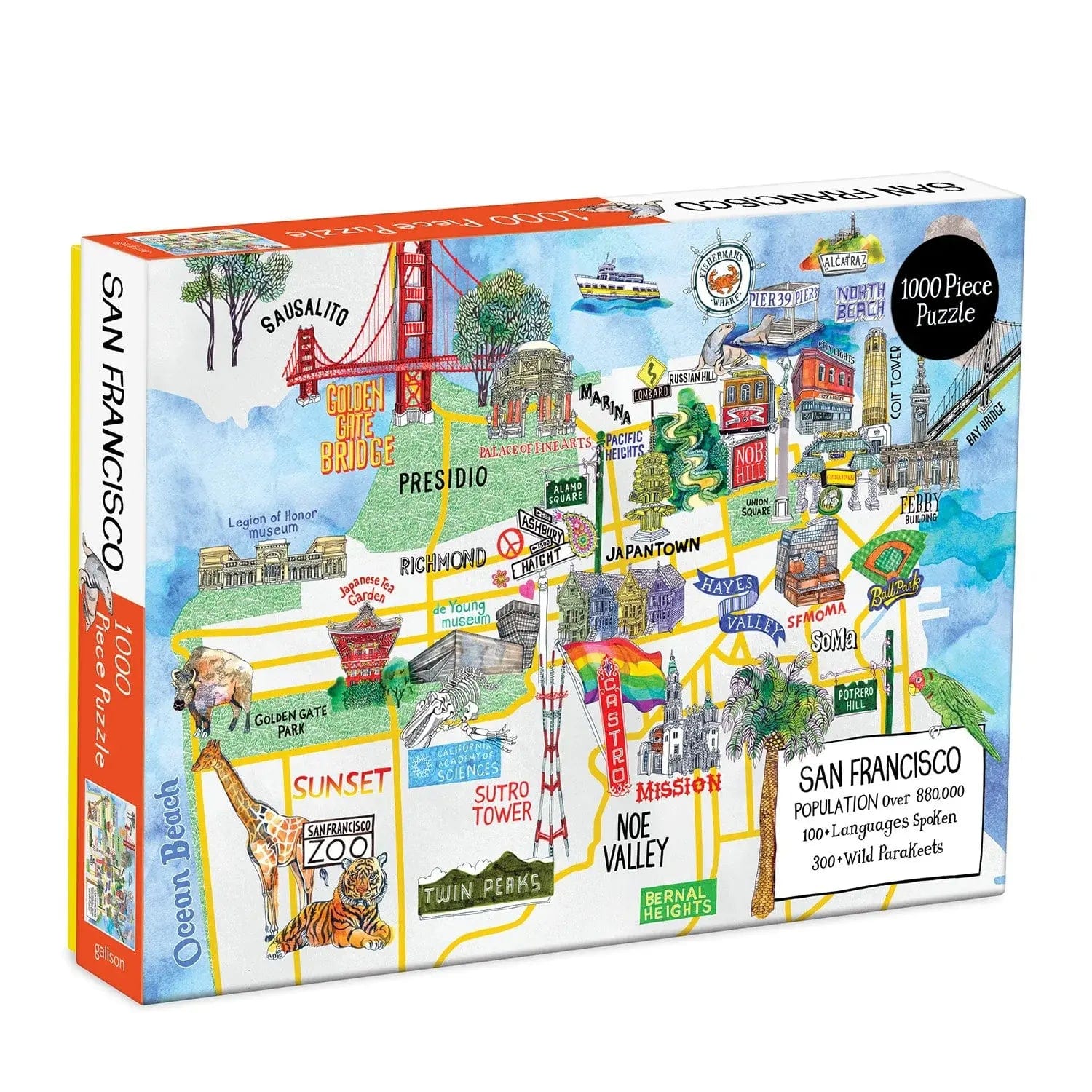 Buy San Francisco Jigsaw Puzzle Landmarks Map 1000 Pieces | XS Stock ...