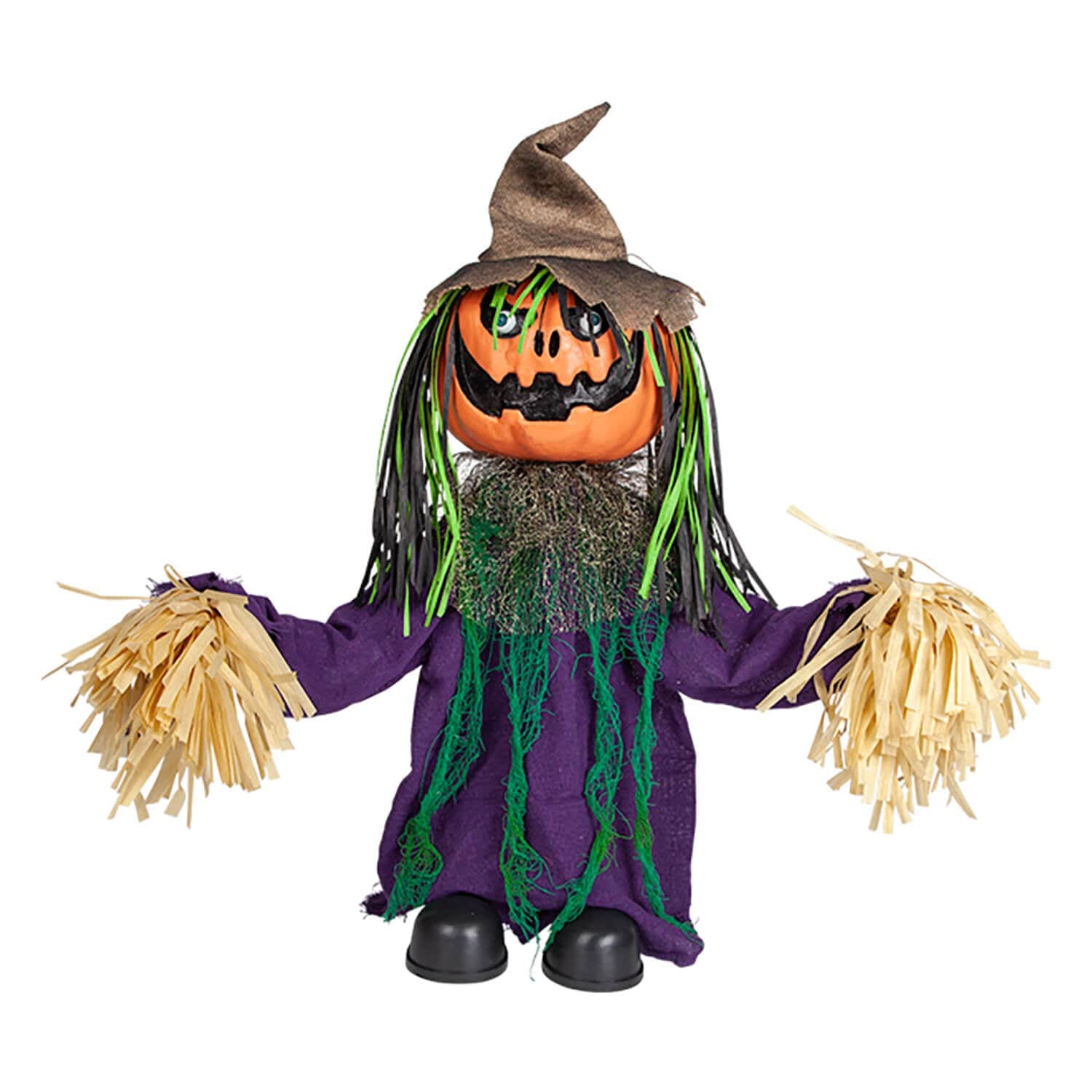 Buy 4ft Animated Dancing Pumpkin Scarecrow Lights Sounds Decoration ...
