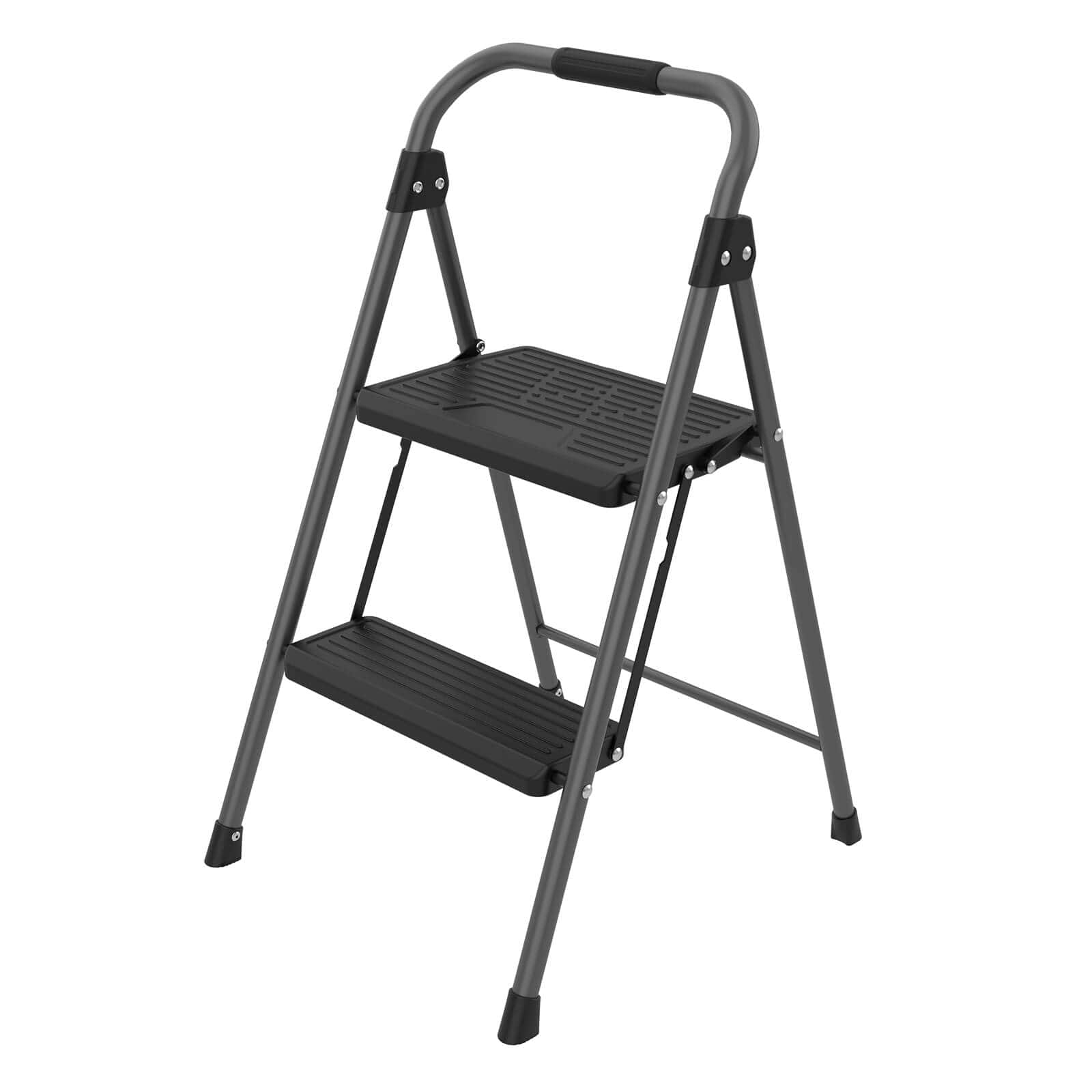 Folding Steel Step Ladder with Handrail Sturdy Compact Home Office – XS ...