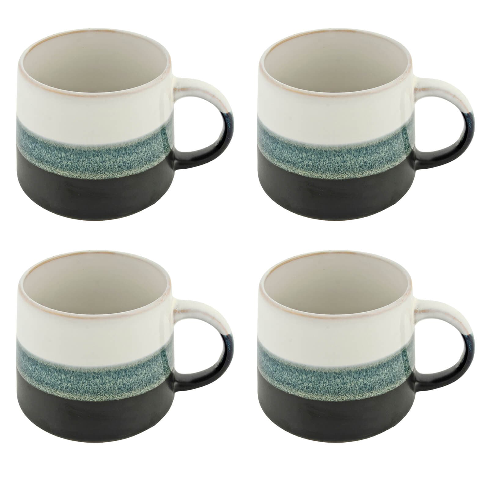 Buy Set of 4 Large Stoneware Coffee Mugs Gradient Colour Glaze – XS ...