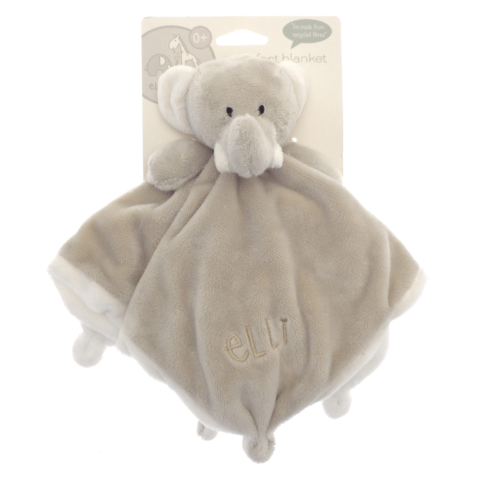 Elli & Raff Baby Comfort Blanket Soft Plush Recycled Comforter Animal ...