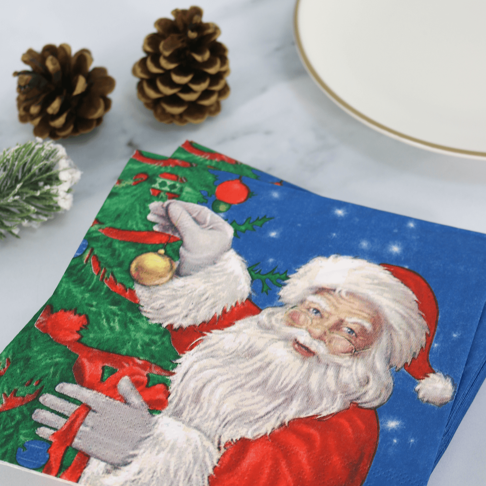 Christmas Tree & Santa Napkins – 20 Pack, Festive Table Decor – XS ...