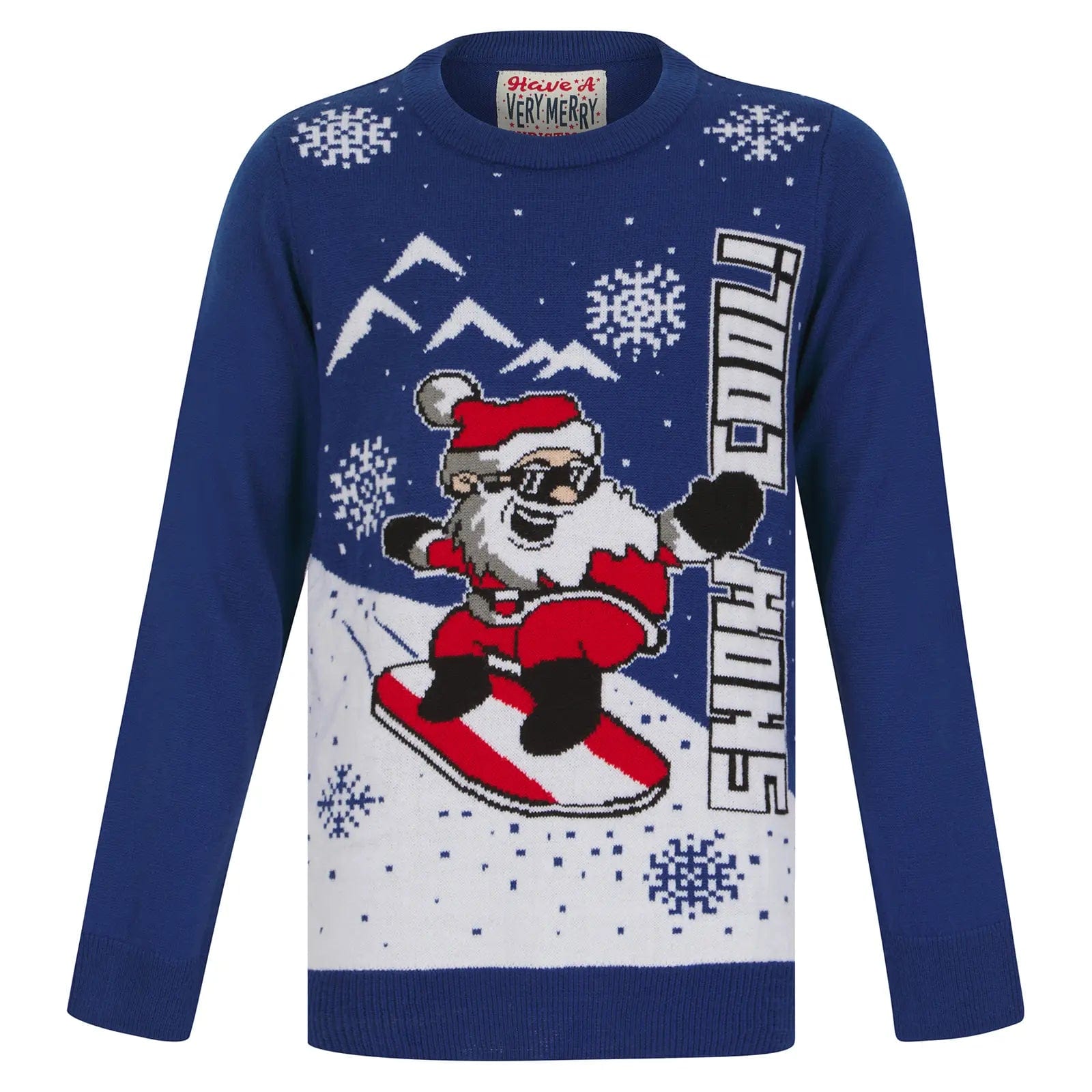 Buy Kids Christmas Jumper Snow Cool Snowboarding Santa | XS Stock – XS ...