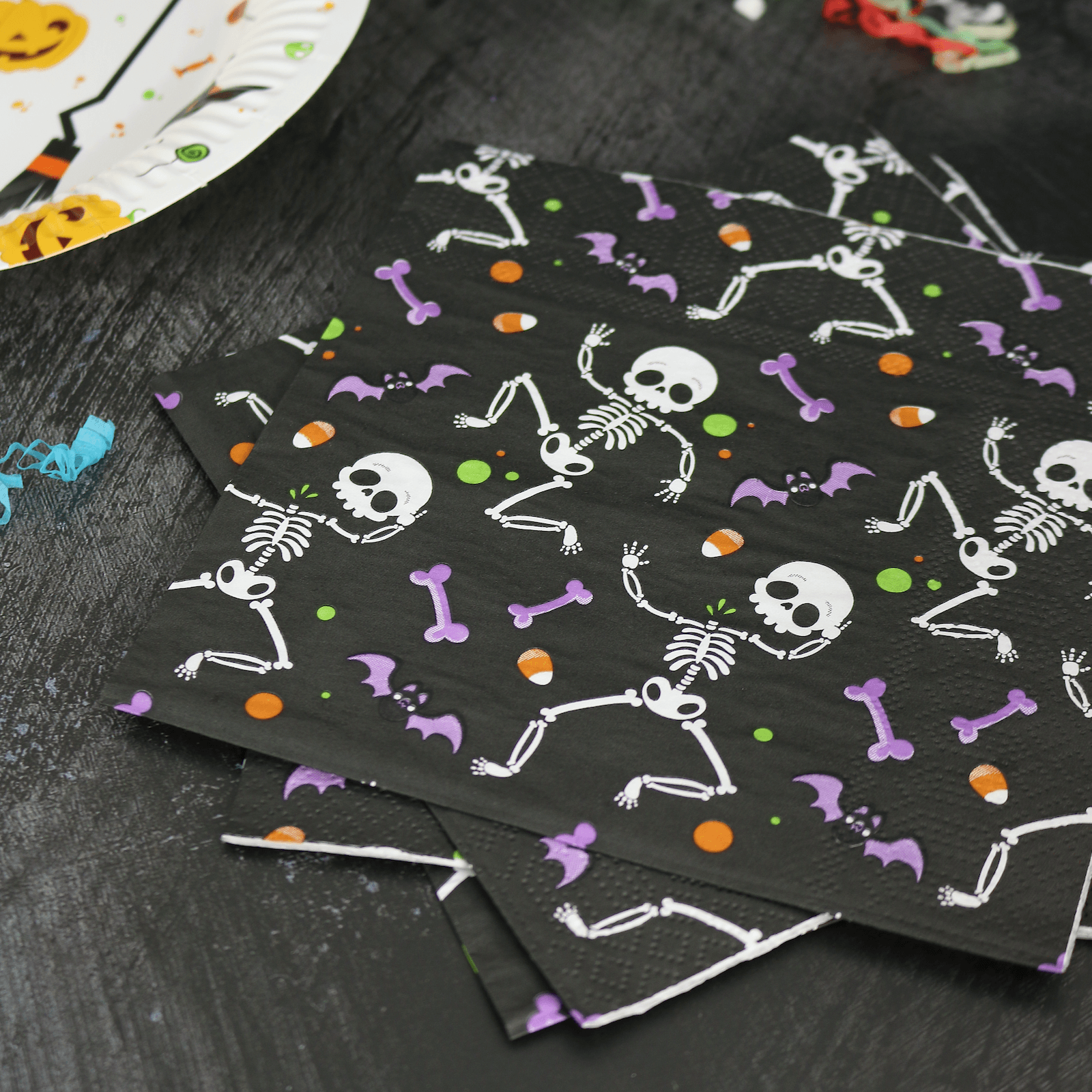 20 Pack Dancing Skeleton Halloween Party Table Paper Napkins Tableware ...