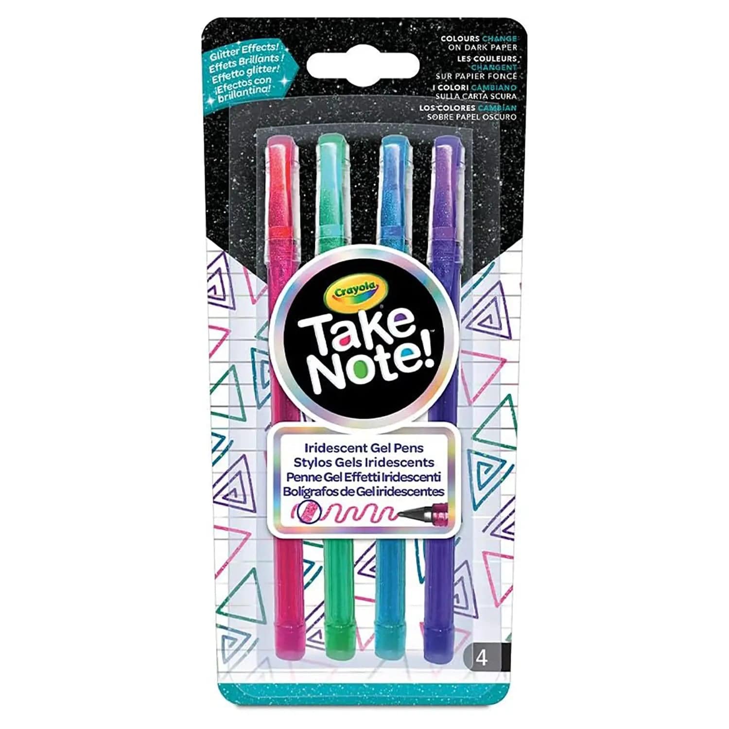 Buy Crayola Pack Of 4 Iridescent Gel Pens Glitter Effects | XS Stock ...