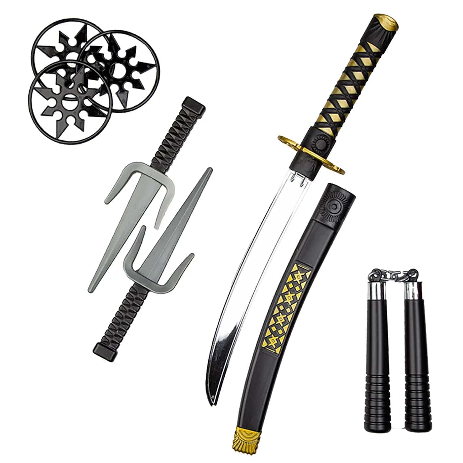 Buy Kids 8 Piece Ninja Weapons Set Daggers Sword Stars | XS Stock – XS ...