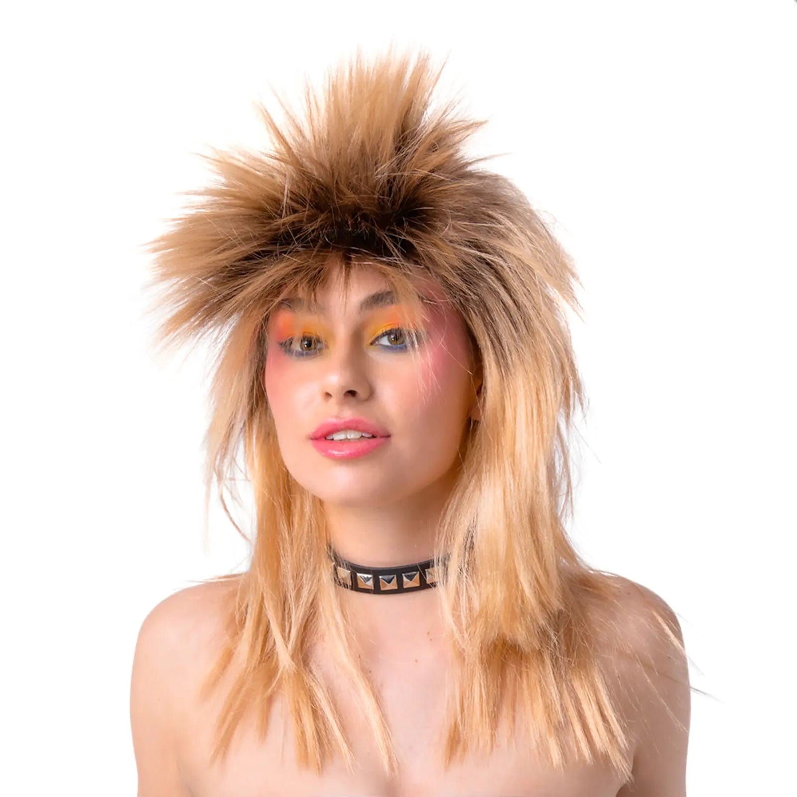 Buy 80s Glam Rocker Wig Dirty Blonde Spiky Mullet Hair | XS Stock – XS ...