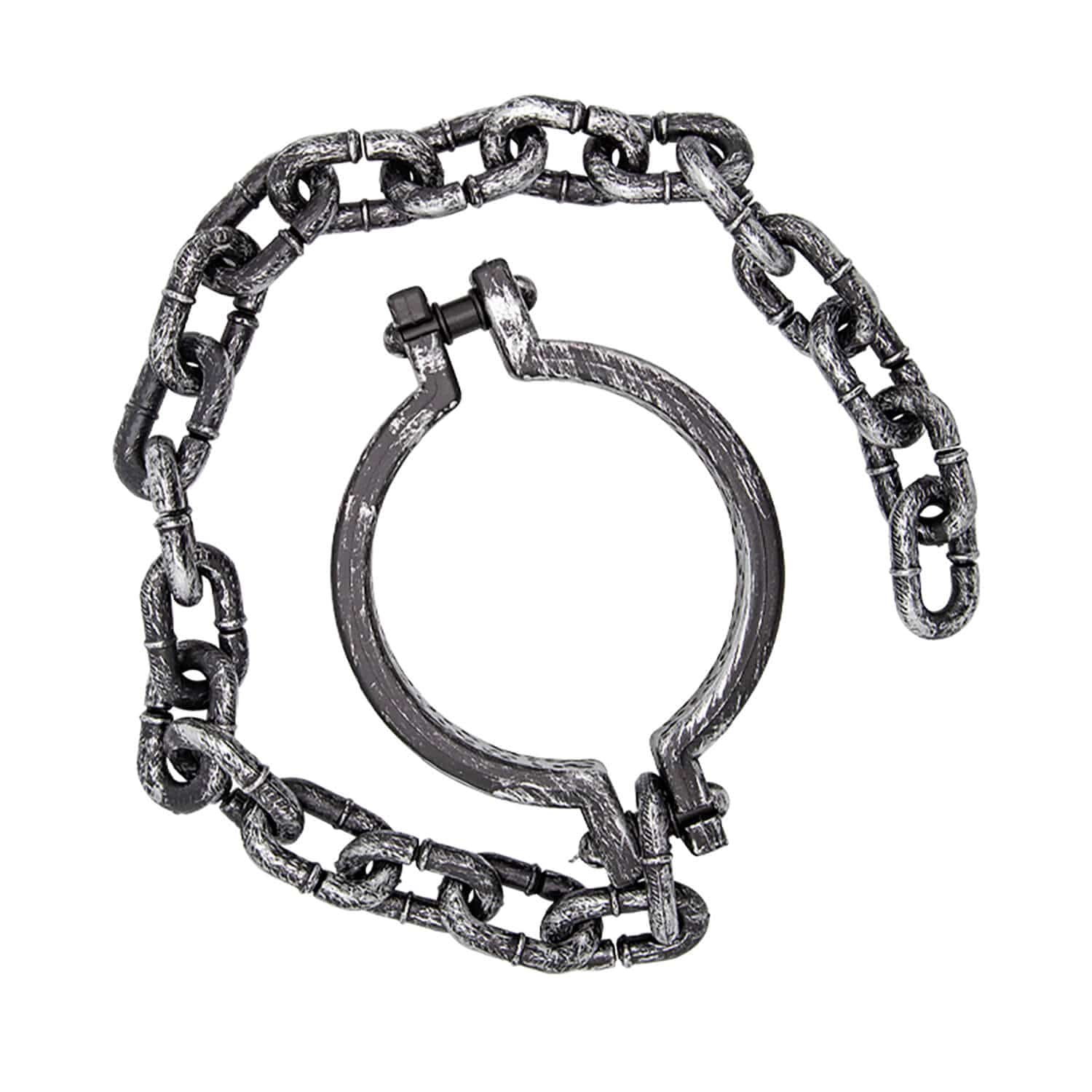 Buy Plastic Convict Collar Zombie Leash Neck Shackle Chain Fancy Dress ...