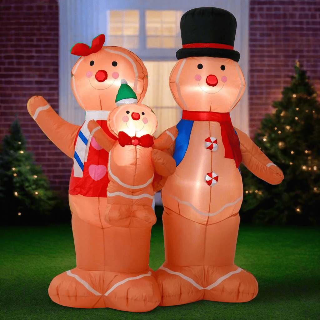 Buy 6ft Light Up Inflatable Gingerbread Family | XS Stock – XS-Stock.co.uk