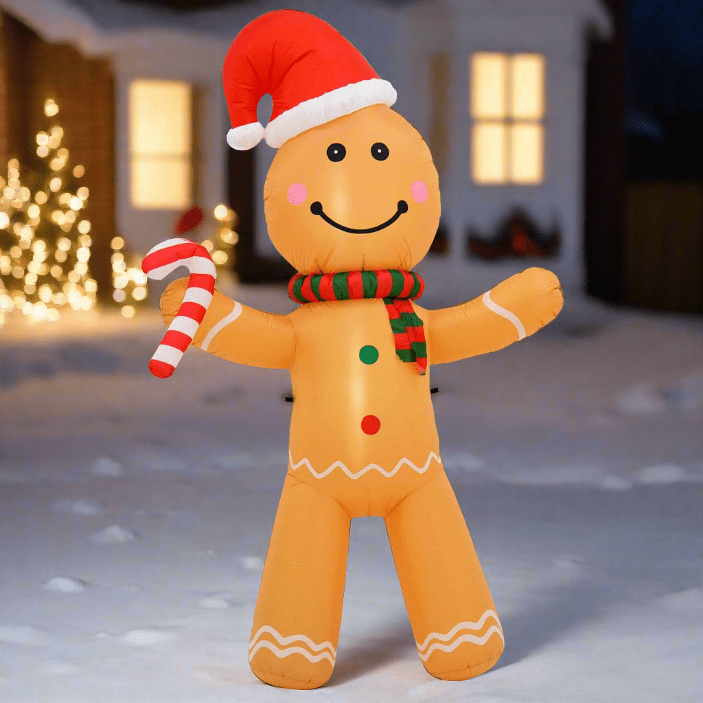 Buy 8ft Inflatable Gingerbread Man Candy Cane LED | XS Stock – XS-Stock ...