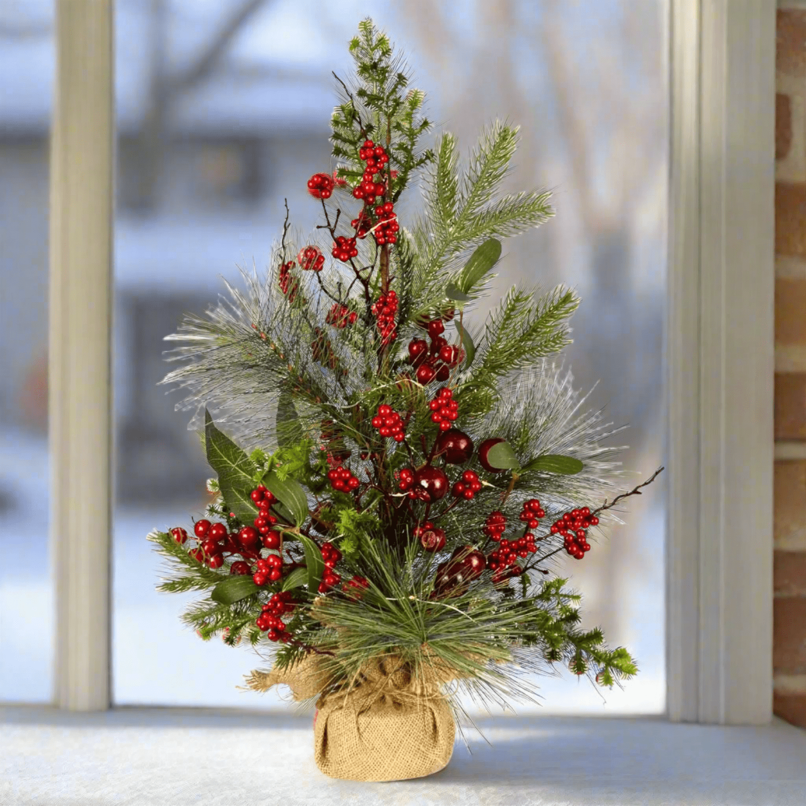 Buy 2ft Light Up Christmas Tree Red Berries Pine Foliage | XS Stock ...