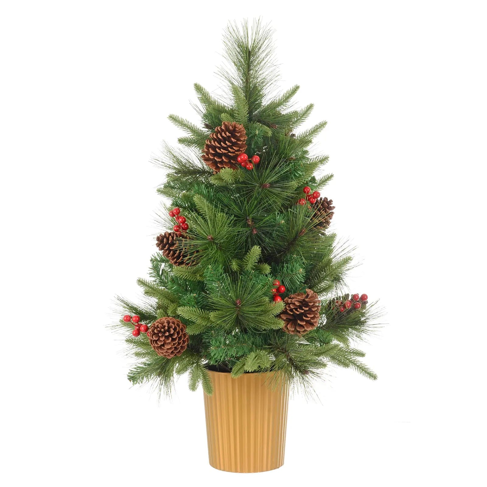 Buy 3ft Potted Christmas Tree Red Berries Cones Pine | XS Stock – XS ...
