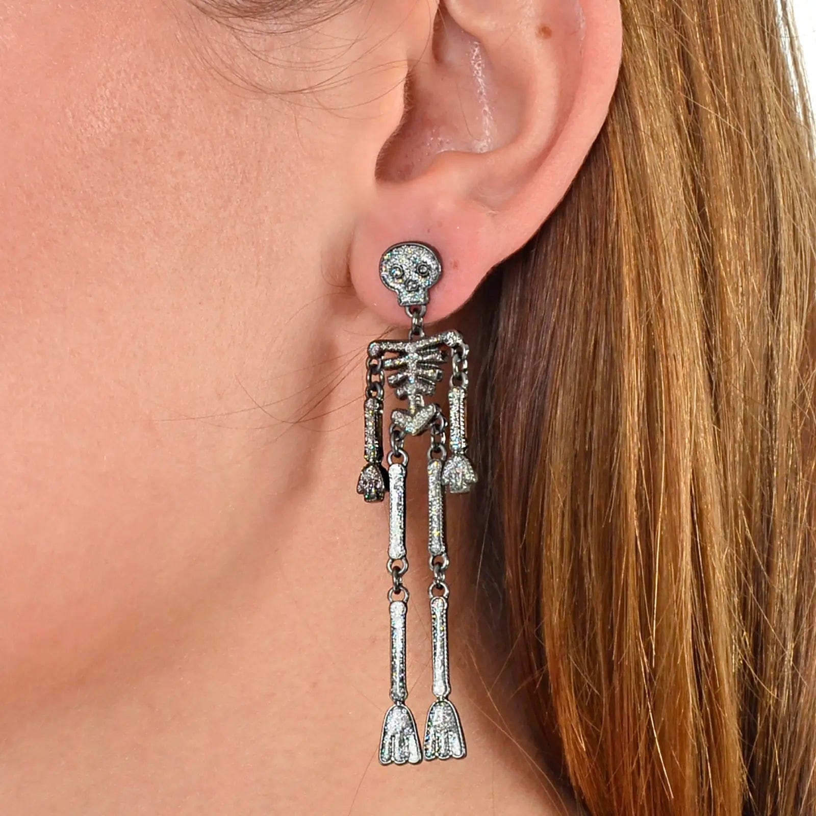 Buy Dancing Skeleton Drop Earrings Silver Glitter | XS Stock – XS-Stock ...