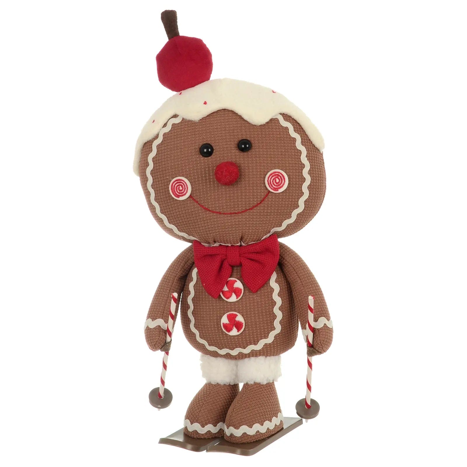 Buy Skiing Gingerbread Man Christmas Fabric Figure 38cm | XS Stock – XS ...