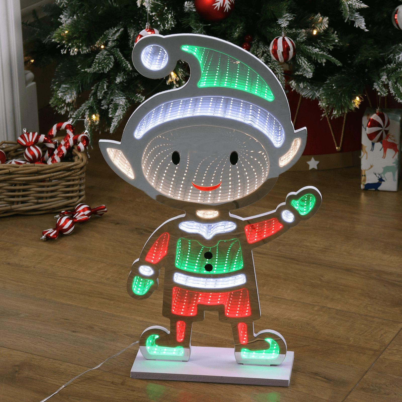 Buy Christmas Elf Two Sided LED Infinity Mirror Light 60cm | XS Stock ...