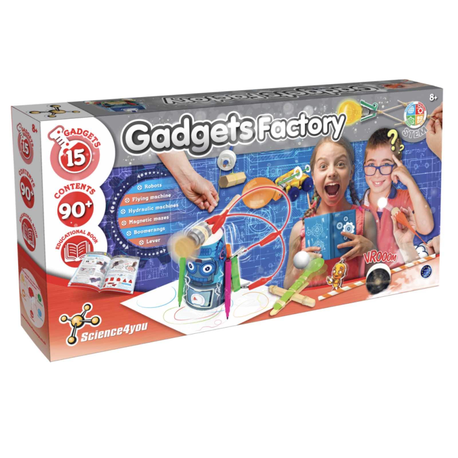 Gadgets Factory Science Kit – 90+ Pieces, 15 STEM Experiments for Kids ...