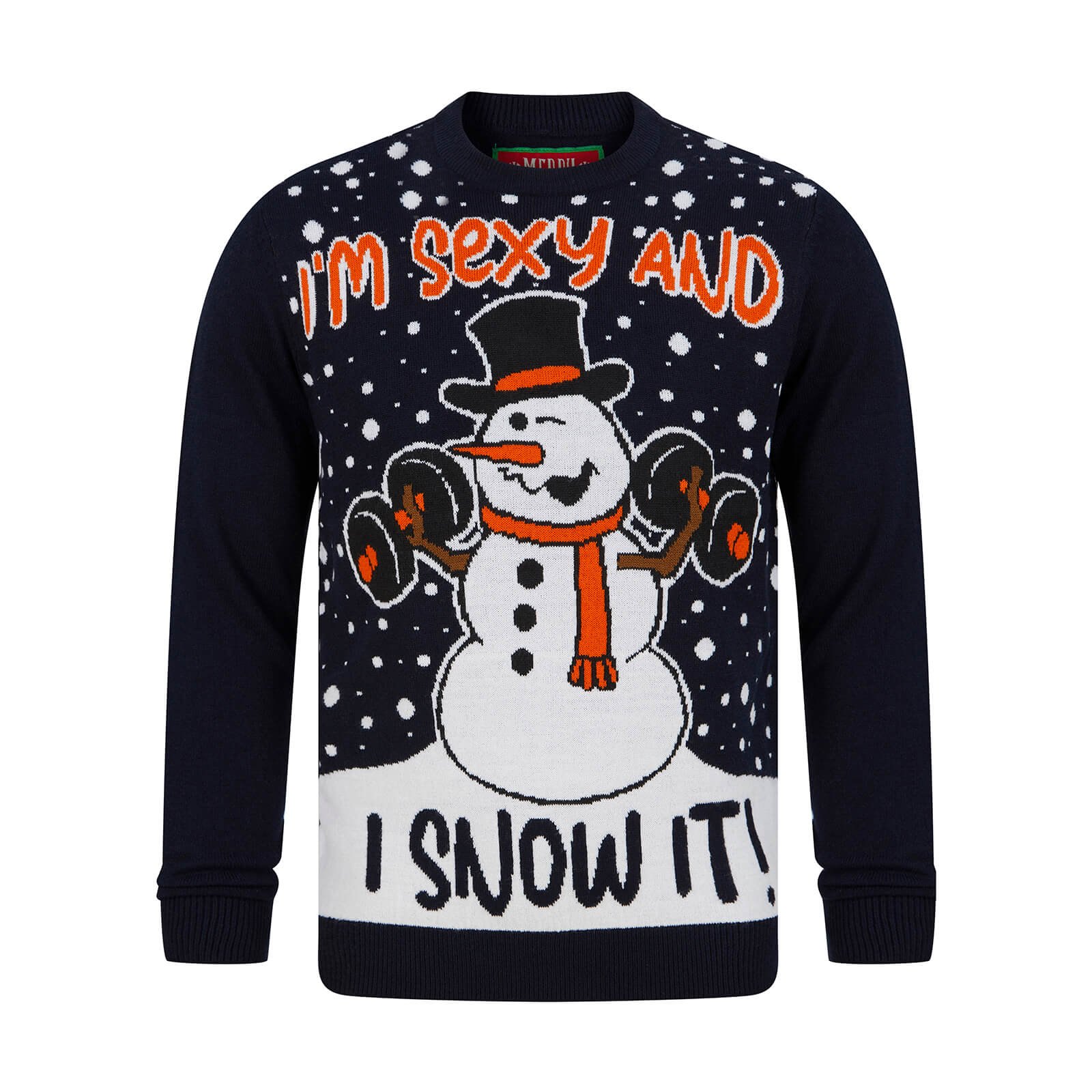 Buy Mens Dumbell Snowman Sexy & I Snow It Xmas Jumper | XS-Stock – XS ...