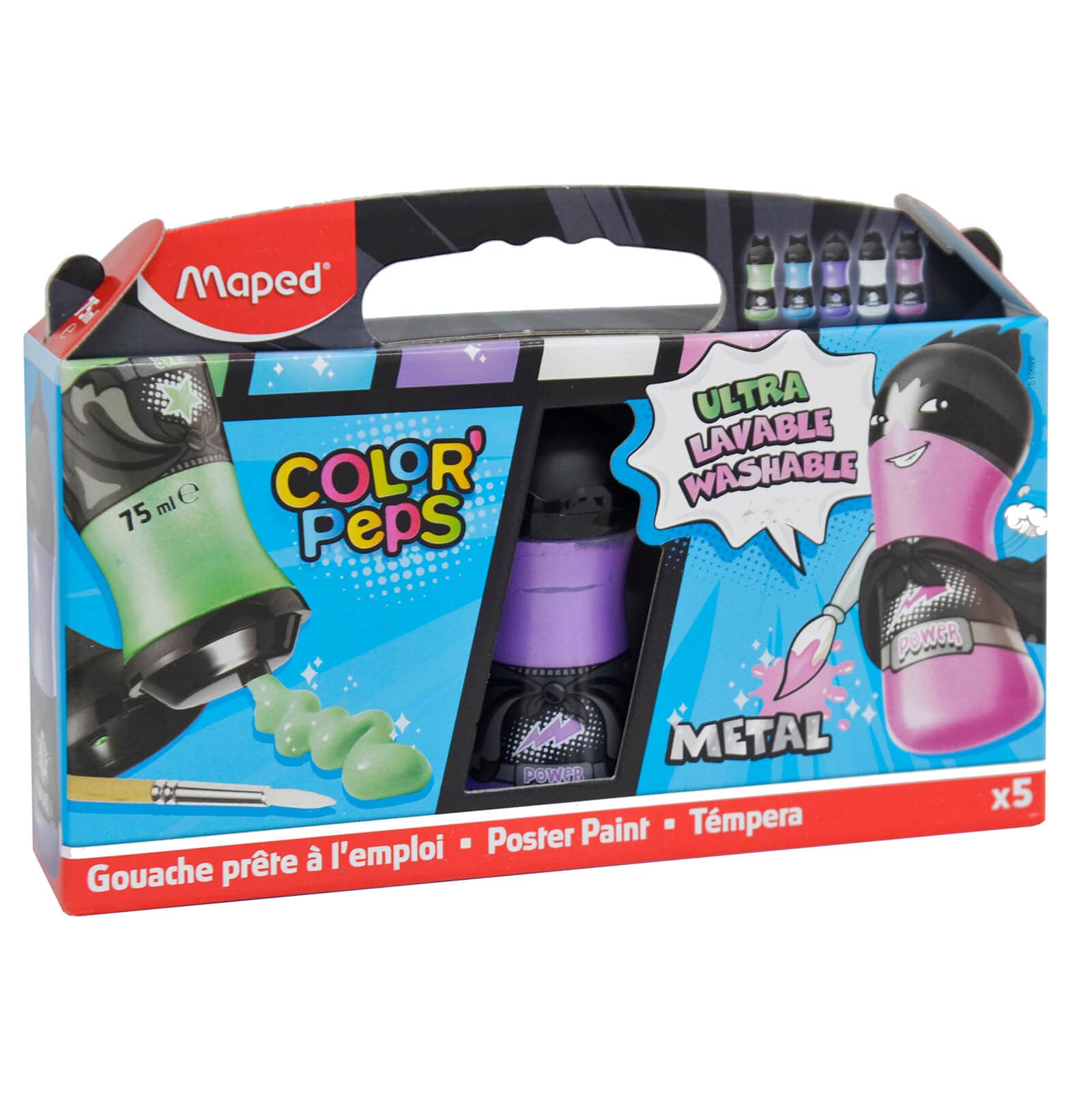 Buy Pack Of 5 Maped Color Peps Metallic Poster Paint | XS Stock – XS ...