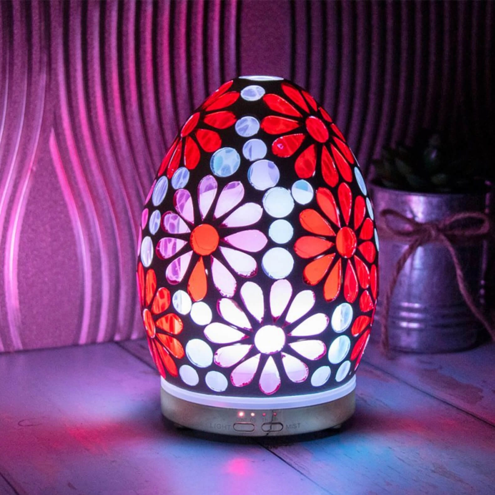 Buy Aroma Humidifier Flower Mosaic Egg Shape LED Lamp 16cm | XS Stock ...