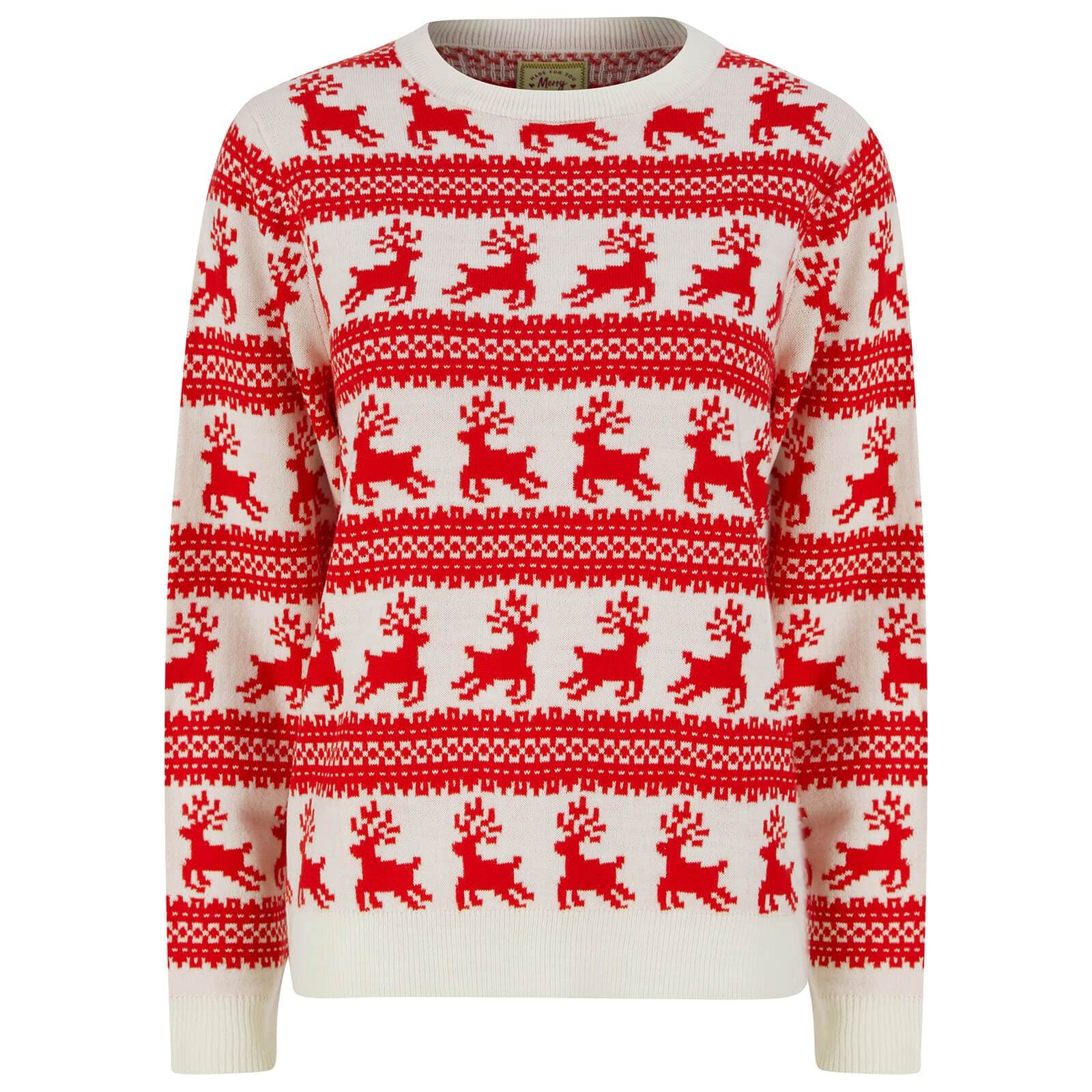 Buy Womens Traditional Christmas Jumper Leaping Reindeer | XS Stock ...