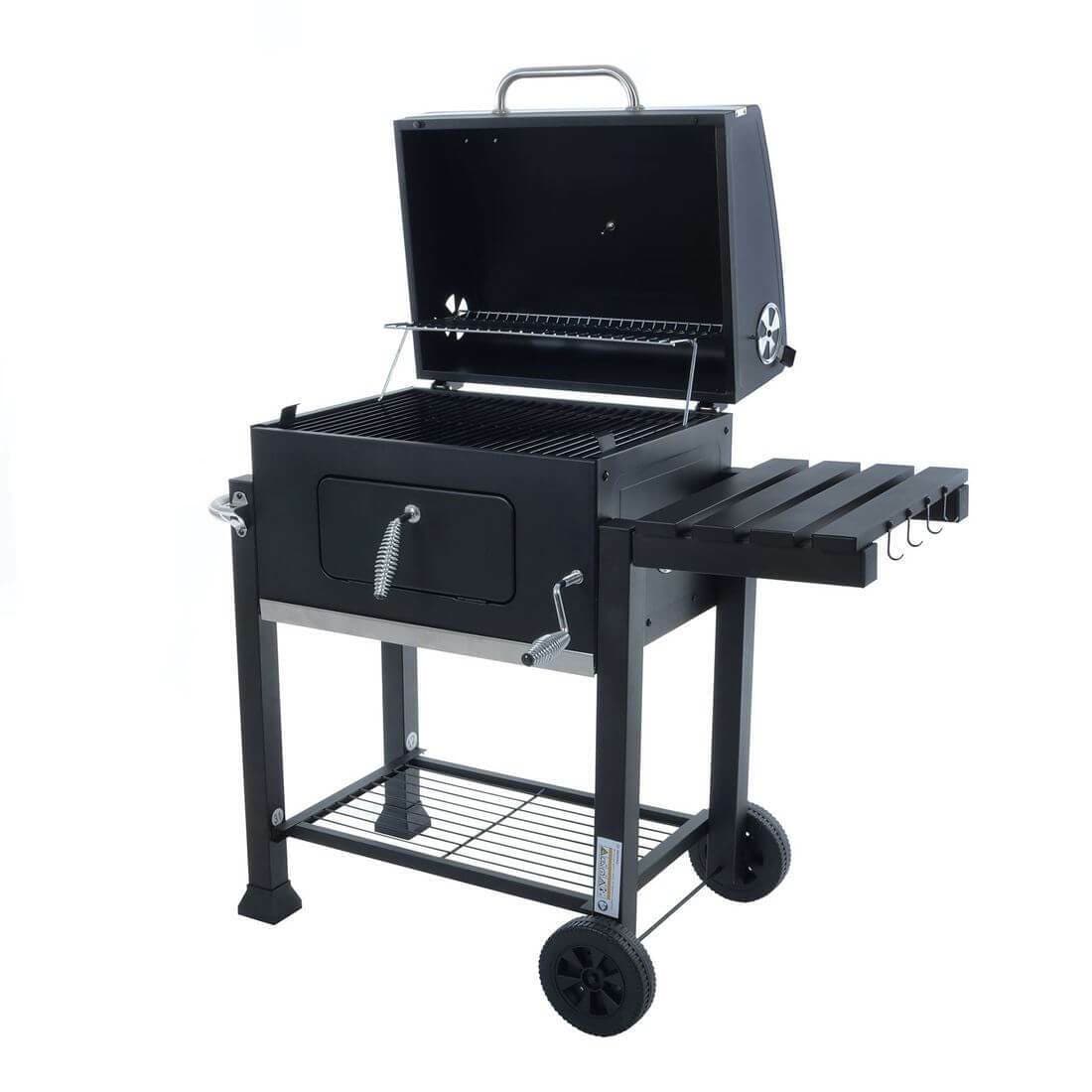 Azuma Rhino Charcoal BBQ Barbecue Black Steel Grill With Wheels – XS ...