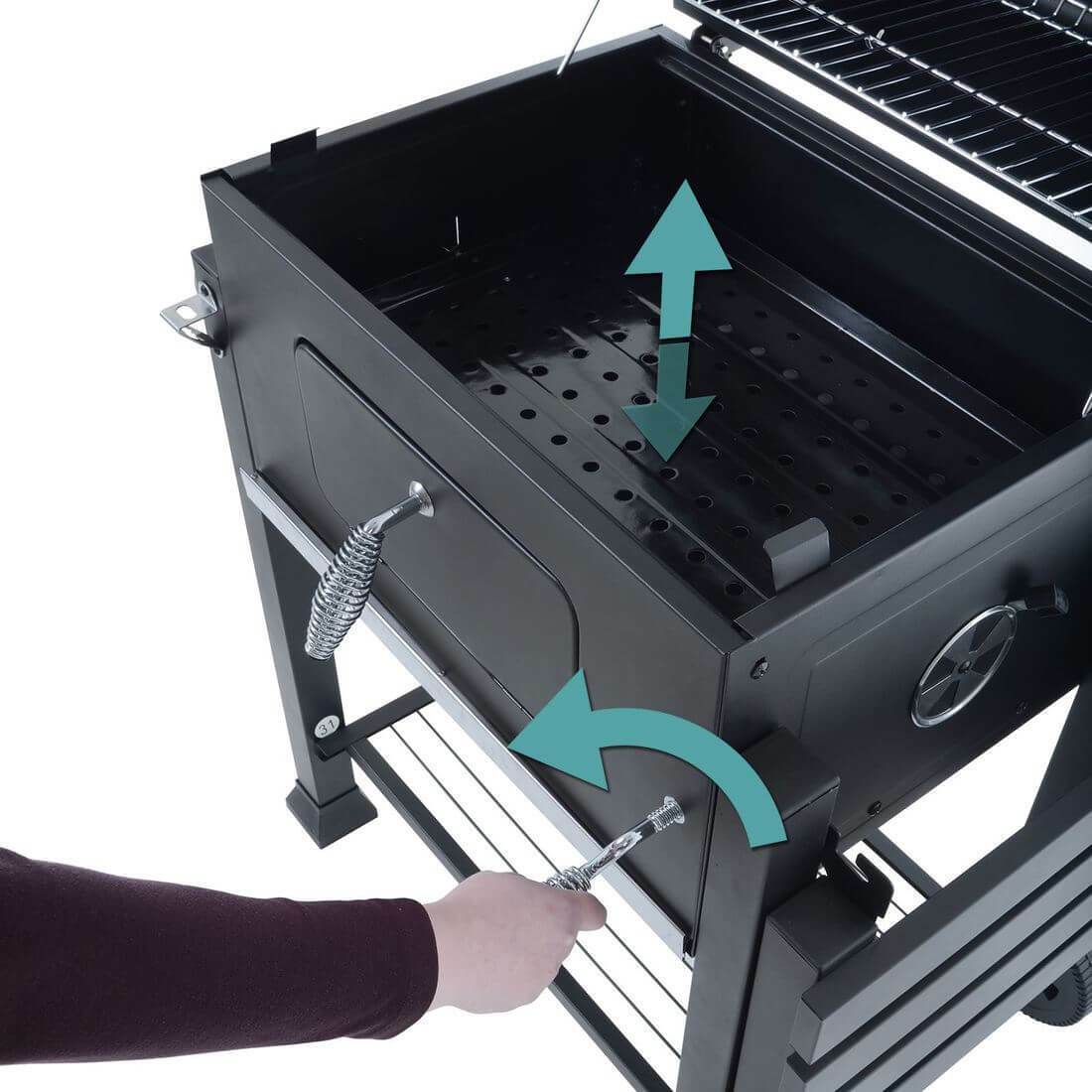 Azuma Rhino Charcoal BBQ Barbecue Black Steel Grill With Wheels – XS ...