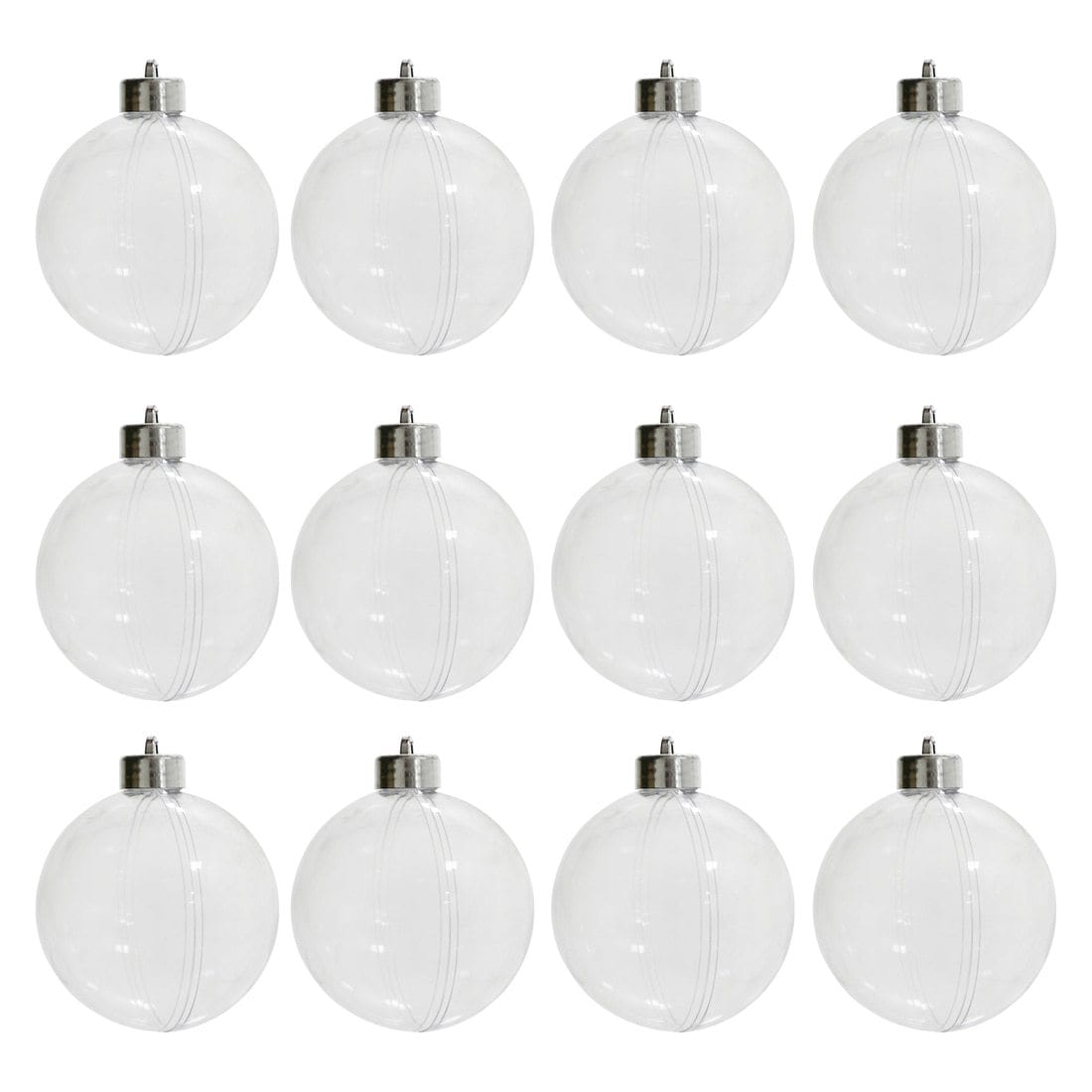 Pack of 12 80mm DIY Christmas Baubles Clear Plastic Fillable – XS-Stock ...