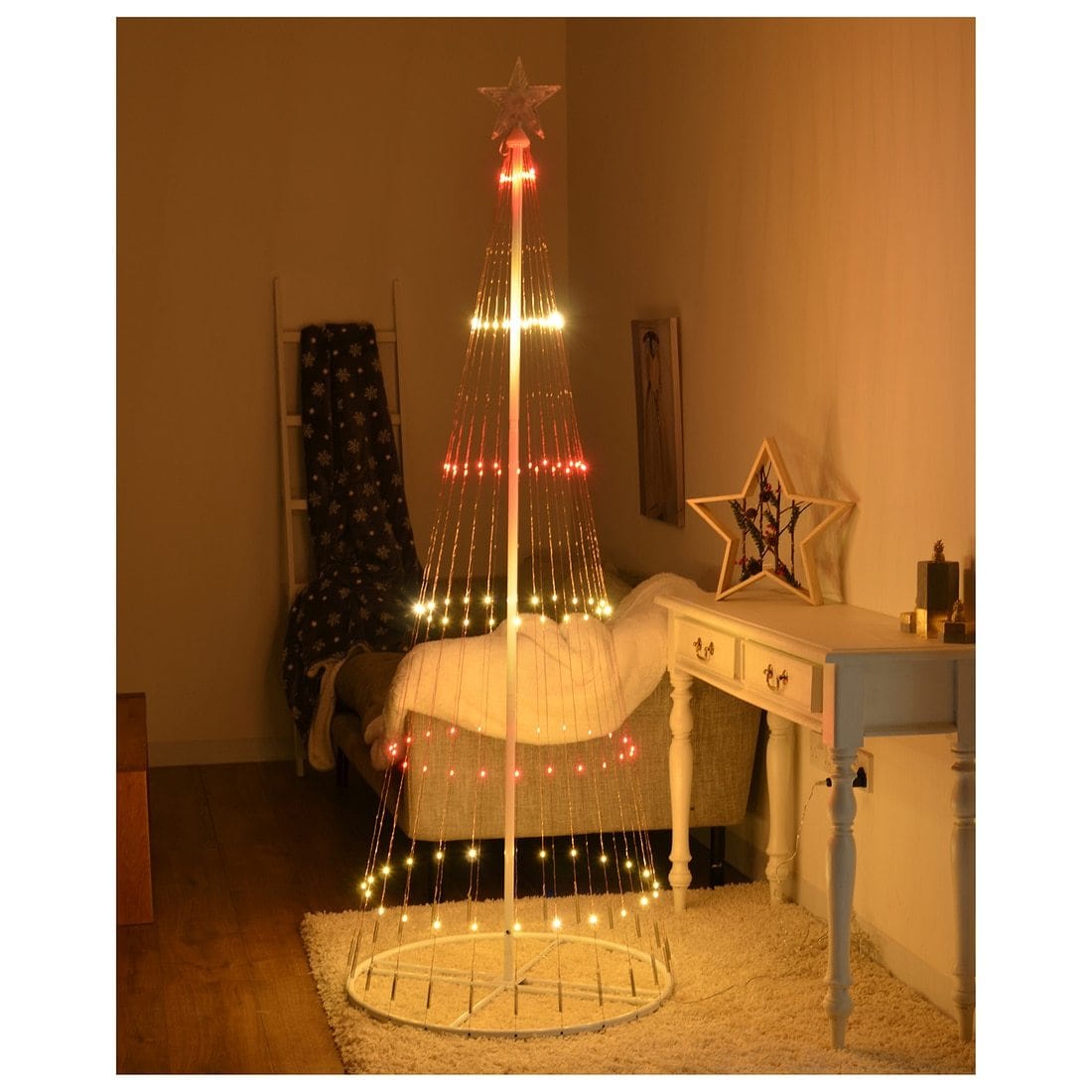 6ft LED Multicolour Light String Tree With Star Topper – XS-Stock.co.uk