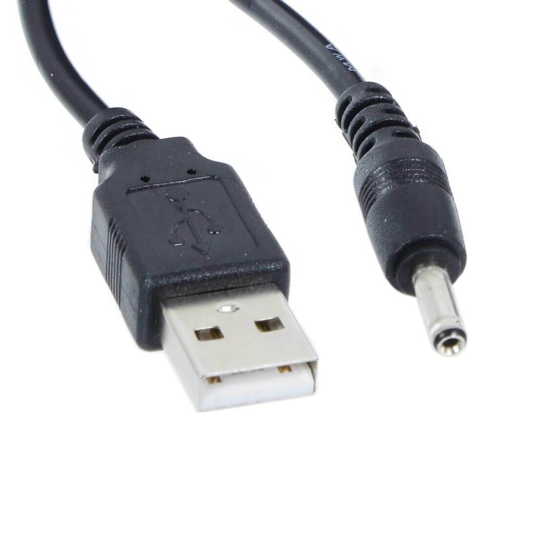 3m Extra Long USB to 3mm DC Jack Power Cable Black – XS-Stock.co.uk