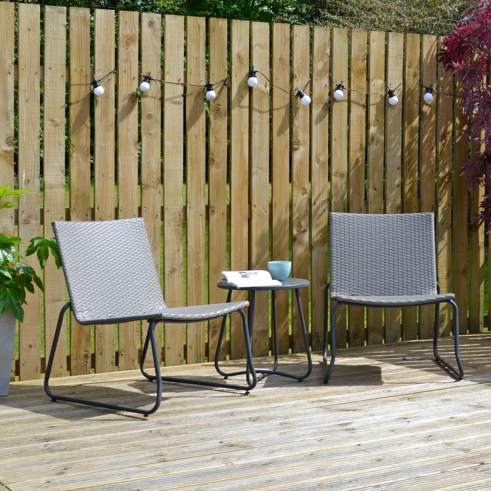 Buy Como Garden Bistro Set Grey Rattan Online | XS Stock – XS-Stock.co.uk