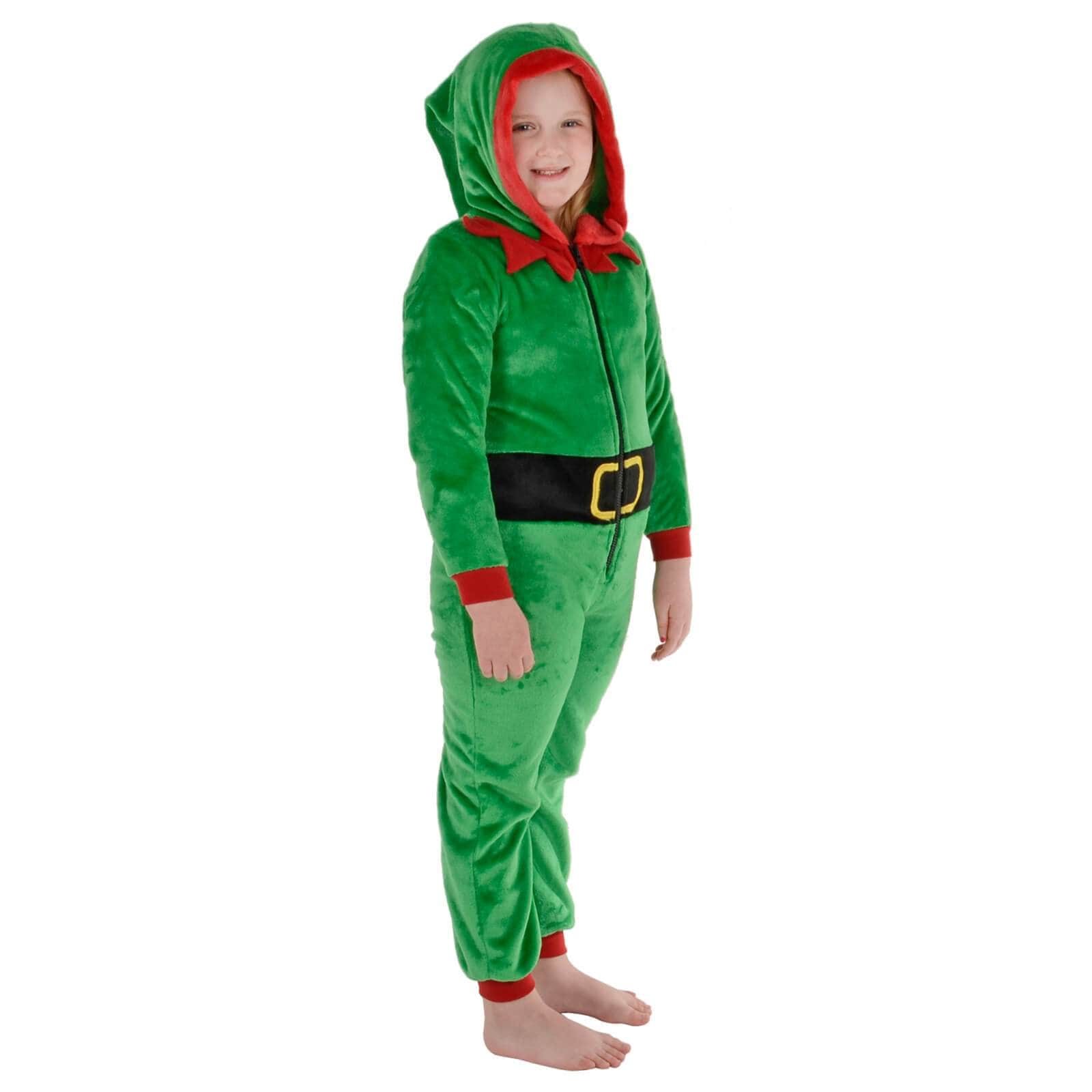 Buy Kids All In One Christmas Elf Pyjama Suit | XS Stock – XS-Stock.co.uk