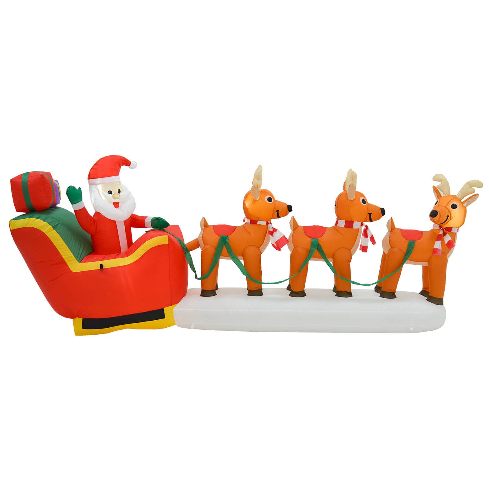 Buy 10ft LED Inflatable Santa Sleigh 3 Reindeer | XS Stock – XS-Stock.co.uk