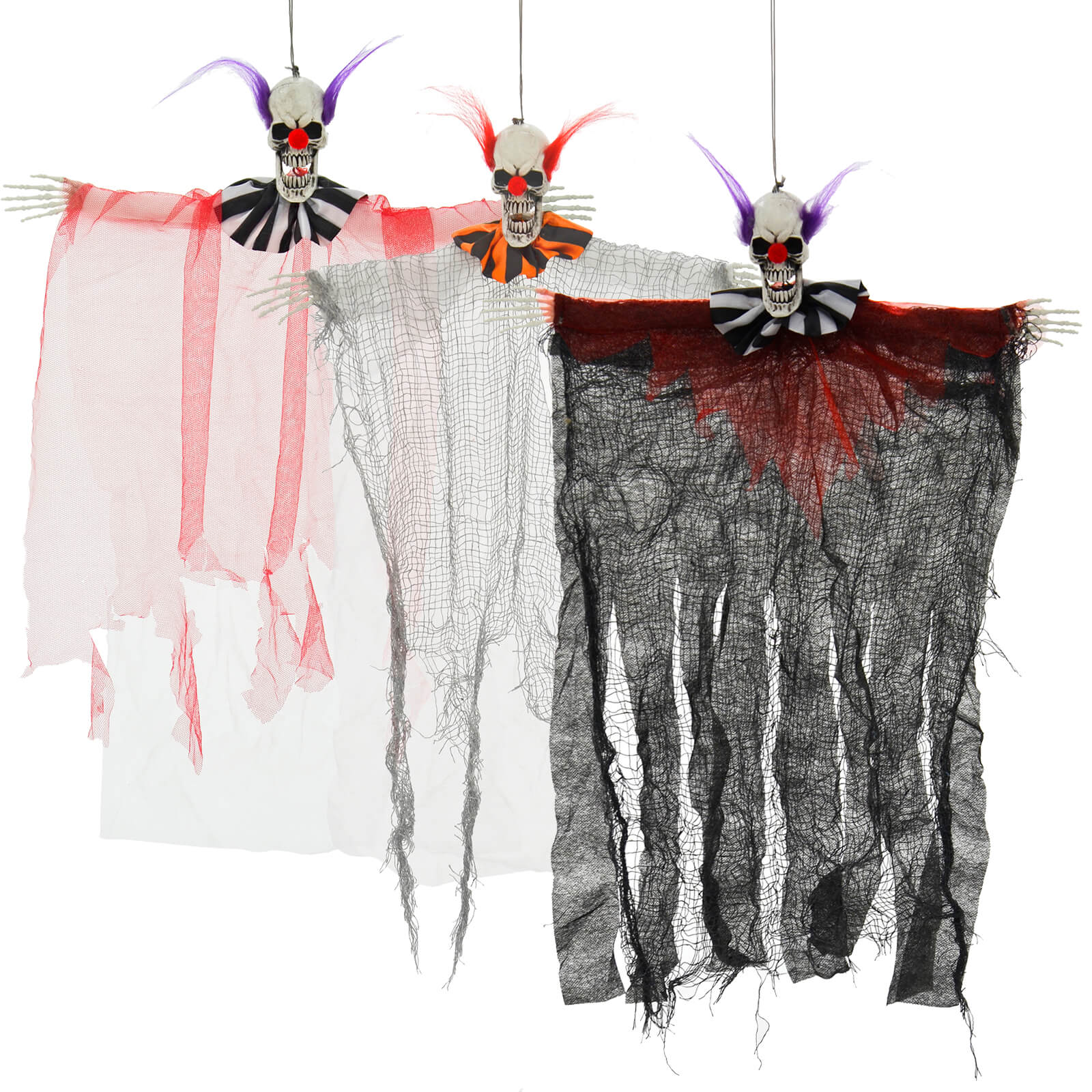 Buy Set of 3 Scary Clowns Skull Heads Decoration 58cm | XS Stock – XS ...